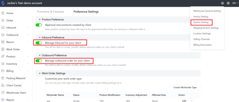 How do I create inbound and outbound orders for customers in the WMS ...