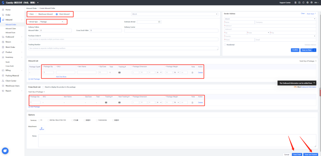 How to create an inbound order in WMS? – ShipOut Support Center