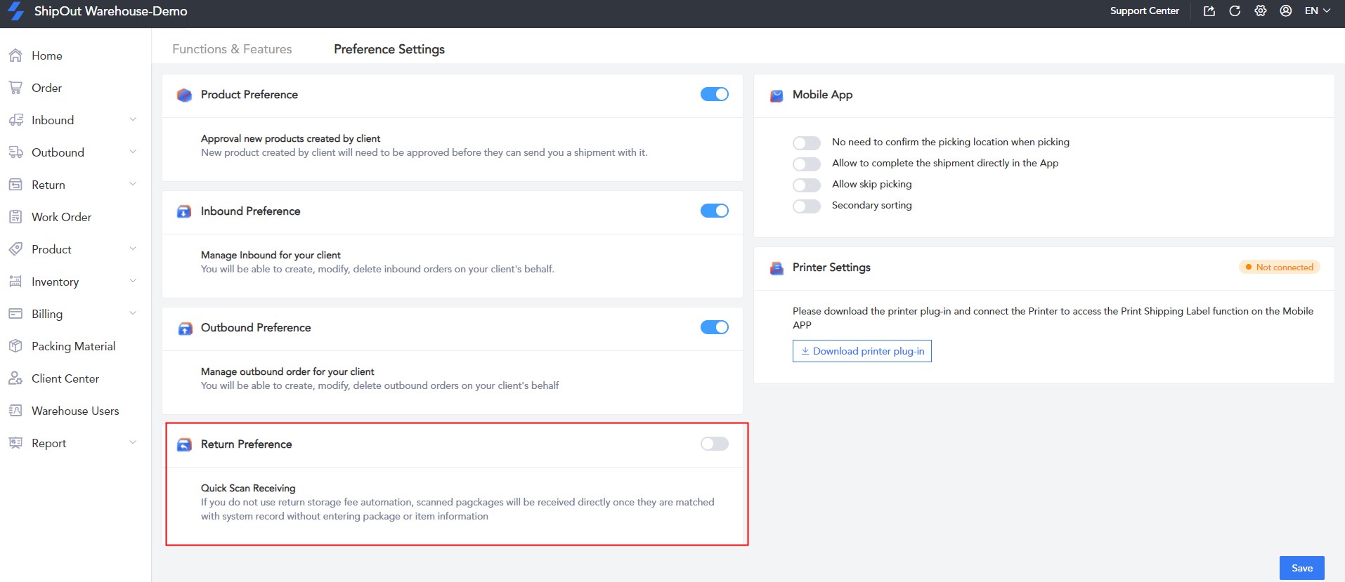 How to customize system application settings – ShipOut Support Center