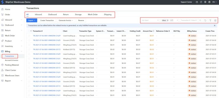How to export transaction records? – ShipOut Support Center