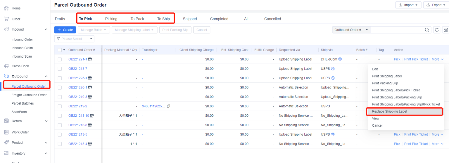 After the tracking number is generated from an outbound order, can the ...